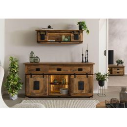 Sideboard Mango / Altholz 180x45x90 natur lackiert RAILWAY LUX #102