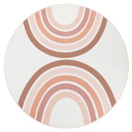 Kinderteppich Paco Home "Niloya 361", pink, H:12mm &Oslash;:100cm, Polyester, Teppiche, Kinderteppich, Spielteppich, Kurzflor, bedruckt, Motiv Regenbogen, waschbar