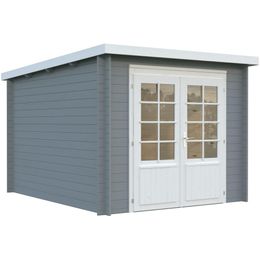 Gartenhaus Palmako "Ella", hellgrau, wei&szlig;, ohne Fu&szlig;boden, ohne Dacheindeckung, Massivholz, Gartenh&auml;user, Gartenhaus, verschiedene Farben