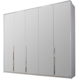 Dreht&uuml;renschrank Rauch "Kleiderschrank Schrank Garderobe W&auml;scheschrank MONTCLAR", wei&szlig; (wei&szlig;, hochglanz wei&szlig;), B:254cm H:225cm T:65cm, Holzwerkstoff, Schr&auml;nke, Dreht&uuml;renschrank, Passepartout optional mit Beleuchtung, inkl. Zubeh&ouml;r MADE IN GERMANY
