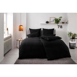 Bettw&auml;sche OTTO HOME "Desner 100% Microfaser, extra weich, allergikerfreundlich", schwarz, B/L: 155cm x 220cm, 1 Stk., 1 Stk., Microfaser, B/L: 80cm x 80cm, 2 Stk., Microfaser, Obermaterial: 100% Polyester, Bettw&auml;sche, Bettw&auml;sche, Premium Qualit&auml;t, uni, schnell trocknend, pflegeleicht, ab 135x200 cm