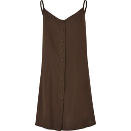 Shirtkleid Urban Classics "Urban Classics Damen Ladies Vicose Mini Dress", Damen, Gr. 5XL, US-Gr&ouml;&szlig;en, braun, 100% Viskose, unifarben, normal, Kleider Shirtkleid