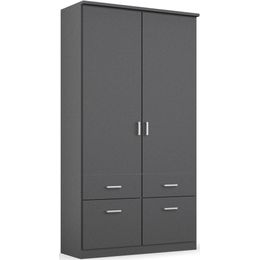 Kleiderschrank Rauch "Kleiderschrank Schrank Garderobe deckenhoher Schrank BREMEN", grau (graumetallic), B:91cm H:199cm T:58cm, Holzwerkstoff, Schr&auml;nke, Kleiderschrank, in vielen Farbvariationen, inkl. Kranzblende MADE IN GERMANY