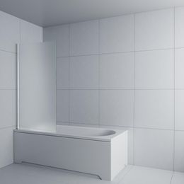 Badewannenaufsatz Welltime "BWA Nassau Single foggy", silberfarben, B:80cm H:140cm, Duschw&auml;nde, Milchglas