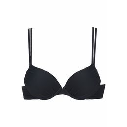 Sunseeker Damen Push-Up-Bikini-Top "Fancy", schwarz, Gr. 32, Strukturmuster, Obermaterial: 92% Polyamid, 8% Elasthan. Wattierung: 100% Polyester,