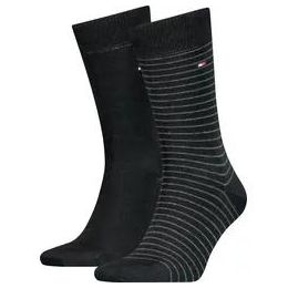 Socken Tommy Hilfiger "TH MEN SMALL STRIPE SOCK 2P", Damen, Gr. 43-46, schwarz, Baumwollmischung, Elasthan, Polyamid, normal, Socken Socken, Tommy Hilfiger-Branding