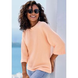 Vivance Damen Kurzarmpullover, rosa, Gr. 40, unifarben, Strick, Obermaterial: 74% Polyacryl, 24% Polyamid, 2% Elasthan, Pullover, mit weiten &Auml;rmeln,