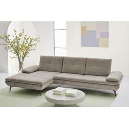 Ecksofa DIE PLANBAR "MP-IN23002 L-Form", grau (cyber mandel), B:322cm H:93cm T:188cm, 100% Recyceltes Polyester, Sofas, Ecksofa, wahlweise mit Armteil- und Sitztiefenverstellung