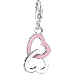 Charm Herz Thomas Sabo "Silber", bunt (silberfarben, pink), Charms, Damen, Silber 925 (recycelt)