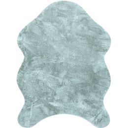 Fellteppich Paco Home "Pelt 640", blau (t&uuml;rkis), B:60cm H:16mm L:90cm, Polyester, Teppiche, Fellteppich, Kunstfell, Uni Farben, sehr weicher Flor
