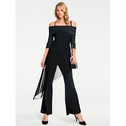 Damen Overall, schwarz, Gr. 42, Patrizia Dini BY HEINE, unifarben, 95% Polyester, 5% Elasthan, Netzmaterial:100% Polyamid, Overalls