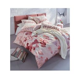 Bettw&auml;sche HEINE HOME Gr. 1, rosa (rosenquarz), B/L: 135cm x 200cm, Renforc&eacute;, B/L: 80cm x 80cm, 2 Stk., Renforc&eacute;, 100% Baumwolle, Bettw&auml;sche, Bettw&auml;sche