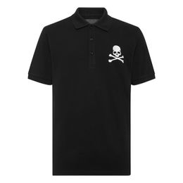Poloshirt Philipp Plein "Skull&Bones", Damen, Gr. S, 02, schwarz, Obermaterial: 100% Baumwolle, Shirts