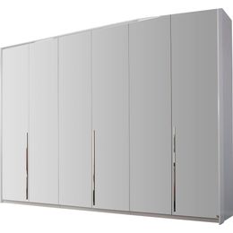 Dreht&uuml;renschrank Rauch "Kleiderschrank Schrank Garderobe W&auml;scheschrank MONTCLAR", wei&szlig; (wei&szlig;, hochglanz wei&szlig;), B:304cm H:225cm T:65cm, Holzwerkstoff, Schr&auml;nke, Dreht&uuml;renschrank, Passepartout optional mit Beleuchtung, inkl. Zubeh&ouml;r MADE IN GERMANY