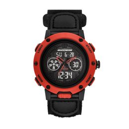 Chronograph Skechers "Warner", schwarz, rot, Armbanduhren, Herren, Chronograph, Quarzuhr, Armbanduhr, Herrenuhr, digital, analog, Tag, Wochentag