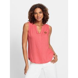 Casual Looks Damen Blusentop, orange, Gr. 36, gemustert, mehrfarbig, 100% Viskose, Blusen