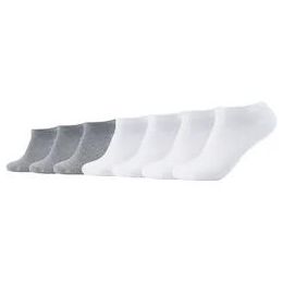 Sneakersocken Camano "ca-soft", Herren, Gr. 39-42, grau (wei&szlig;, grau), Baumwollmischung, uni und meliert, normal, Socken Sneakersocken, mit weichem Komfortbund ohne dr&uuml;ckende N&auml;hte
