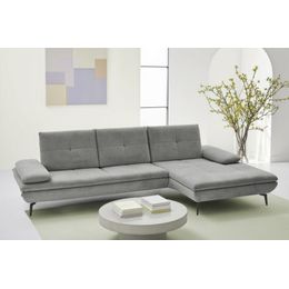 Ecksofa DIE PLANBAR "MP-IN23002 L-Form", grau (cyber grau), B:322cm H:93cm T:188cm, 100% Recyceltes Polyester, Sofas, Ecksofa, wahlweise mit Armteil- und Sitztiefenverstellung