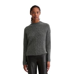 Marc O'Polo Strickpullover MARC O'POLO "aus softem Wolle-Alpakawolle-Mix", Damen, Gr. M, rocky grau melange, Obermaterial: 33% Polyamid, 32% Wolle, 32% Alpaka, 3% Elasthan, unifarben, Pullover Strickpullover