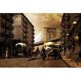 Fototapete papermoon "Altes New York", bunt, B:4m L:2,6m, Vlies, Tapeten