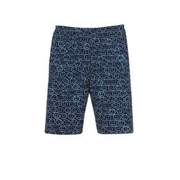 TRIGEMA Herren Bermudas "TRIGEMA Bermuda Shorts mit freundlichem Smiley-Motiv", blau, Basic, Gr. XL, Single Jersey, 100% Baumwolle, Hosen