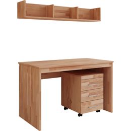 B&uuml;rom&ouml;bel-Set OTTO HOME "Logo", beige (natur, kernbuche), B:120cm T:65cm, Arbeitsm&ouml;bel-Sets, B&uuml;rom&ouml;bel-Set, passt in verschiedene Einrichtungsstile