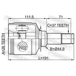 FEBEST Gelenksatz, Antriebswelle 1611-164FLH vorne links 92mm f&uuml;r MERCEDES-BENZ 1663301601 A1663301601 A1663301400