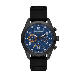 Chronograph Skechers "Roscoe", schwarz, blau, Armbanduhren, Herren, Chronograph, Quarzuhr, Armbanduhr, Herrenuhr, Silikonarmband, analog, Tag