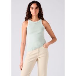Levi's LEVI'S Damen Tanktop "ESSENTIAL RACER TANK"garment dye fa191913 pale blau rib, Gr. S, Jersey, Obermaterial: 95% Baumwolle, 5% Elasthan, Tops, Slim Fit