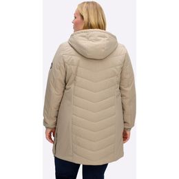 sheego Damen Steppjacke, beige, Gr. 48, unifarben, 94% Polyester, 6% Elasthan, Wattierung:100% Polyester, Jacken