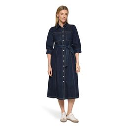 Hemdblusenkleid Betty Barclay "Damen mit Knopfleiste", Damen, Gr. 40, Normalgr&ouml;&szlig;en, dunkelblau denim, Obermaterial: 70% Baumwolle, 23% Polyester, 4% Lyocell, 3% Elasthan, figurumspielend lang, Kleider