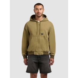 Anorak Khujo "RHIIS", Herren, Gr. M, canary gr&uuml;n, Canvas, 100% Baumwolle, regular fit h&uuml;ftlang, eingesetzt Rippstrickb&uuml;ndchen, Jacken