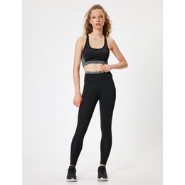 KOTON Leggings Damen Gr&ouml;&szlig;e M graumeliert / schwarz