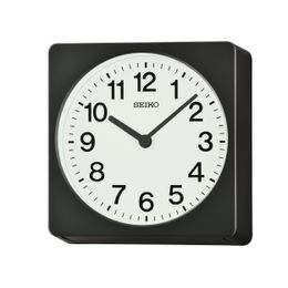 Wanduhr Seiko, schwarz, Wanduhren, B/H/L: 6,1cm x 19,5cm x 19,5cm, Wanduhr, Quarzuhr, Arbeitszimmer, B&uuml;ro, Esszimmer, K&uuml;che, Wohnzimmer