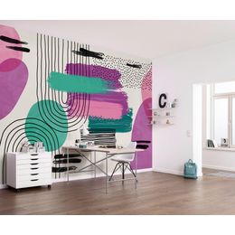 Fototapete Komar "Komar Vlies Fototapete - La Boum - Gr&ouml;&szlig;e 350 x 250 cm", lila (modern), H:1,2m L:2,5m, Vlies, Tapeten
