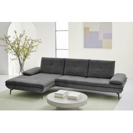 Ecksofa DIE PLANBAR "MP-IN23002 L-Form", schwarz (cyber anthrazit), B:322cm H:93cm T:188cm, 100% Recyceltes Polyester, Sofas, Ecksofa, wahlweise mit Armteil- und Sitztiefenverstellung
