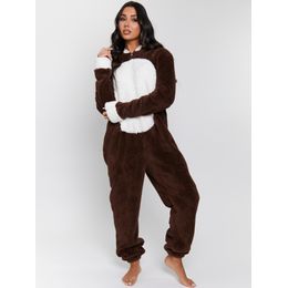 Loungeable Strampler 'Reindeer' Damen Gr&ouml;&szlig;e M dunkelbraun / wei&szlig; Winterkleid