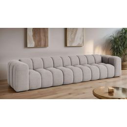Big-Sofa OTTO HOME "XL KALLIE Design-Sofa mit Steppung, Bubble-Optik, Breite 340 cm", creme, B:340cm H:72cm T:95cm, 100% Polyester, Sofas, Big-Sofa, moderne Steppung, hoher Sitzkomfort und modernes Design