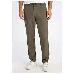 Leinenhose LINDBERGH "Leinenhose Tapered Fit", Herren, Gr. S, dk army, Obermaterial: 55% Leinen, 45% Baumwolle, unifarben, gerade, unten schmal, Hosen