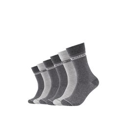 Socken Mustang "casual", Damen, Gr. 43-46, grau (dunkelgrau mix), Baumwollmischung, unifarben, normal, Socken Socken, weicher und elastischer Komfortbund