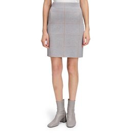 Strickrock Betty Barclay "Damen mit Jacquard", Damen, Gr. 44, patch grau, beige, Strick, Obermaterial: 45% Viskose, 34% Polyester, 21% Polyamid, figurumspielend kurz, R&ouml;cke