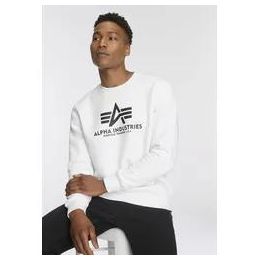Sweatshirt Alpha Industries "Basic Sweater", Herren, Gr. XXL, wei&szlig;, angeraute Sweatware, Obermaterial: 80% Baumwolle, 20% Polyester, bedruckt, normal normal, Rundhals, Rippb&uuml;ndchen, Sweatshirts Sweatshirt, Baumwollmischung, regular fit