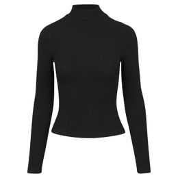 T-Shirt Urban Classics "Urban Classics Damen Ladies Turtleneck Longsleeve", Damen, Gr. XL, schwarz, 95% Viskose, 5% Elasthan, unifarben, slim fit, Rundhals, Shirts T-Shirt