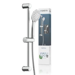 Sch&uuml;tte Brausegarnitur SCH&Uuml;TTE "Napoli", grau (chromfarben), H:56cm T:18cm, Chrom, Brausegarnituren, Regendusche mit Schlauch und Halterung, Duschkopf mit 3 Strahlarten
