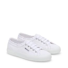 Sneaker Superga "3750 JERSEY ROUCHES LEGGERA", Damen, Gr. 38, wei&szlig;, Textil, Schuhe Sneaker