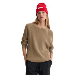 Marc O'Polo MARC O'POLO Damen Strickpullover "aus Heavy-Weight-Organic-Cotton"soft mocca, Gr. XS, unifarben, Obermaterial: 100% Baumwolle, Pullover