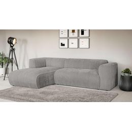 Ecksofa Home Affaire "GENTON L-Form (257 cm), zeitlos & stilvolles Design", grau (hellgrau), B:257cm H:78cm T:161cm, 100% Polyester, Sofas, Ecksofa, Aufwendig gepolstert, in Cord, Chenille und Struktur