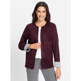 Damen Lederimitat-Blazer "Lederimitat-Blazer", rot, Gr. 42, 90% Polyester, 10% Elasthan, B&uuml;ndchen:100% Polyester, Blazer