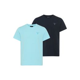 Chiemsee Herren T-Shirt "2pack BOYS SHIRT", blau, Gr. 146, Single Jersey, Obermaterial: 100% Baumwolle, Shirts, 2er-Pack, Kurzarm, mit