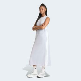 Damen Shirtkleid "ESSENTIALS 3-STREIFEN LONG RACERBACK"halo silber, wei&szlig;, Gr. XXL, adidas Sportswear, Obermaterial: 93% Baumwolle, 7% Elasthan,